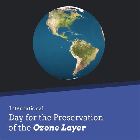 Illustration Of Earth With International Day For The Preservation Of The Ozone Layer Text From
