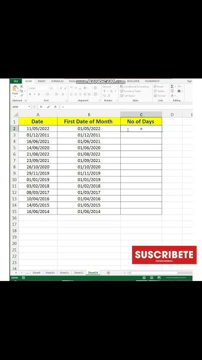 find first date and number of days in a month shorts excel exceltips exceltutorial tips