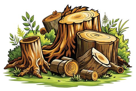 Illustration Of A Group Of Cut Down Trees 50037923 Vector Art At Vecteezy