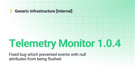 telemetry monitor 1 0 4 generic infrastructure [internal]
