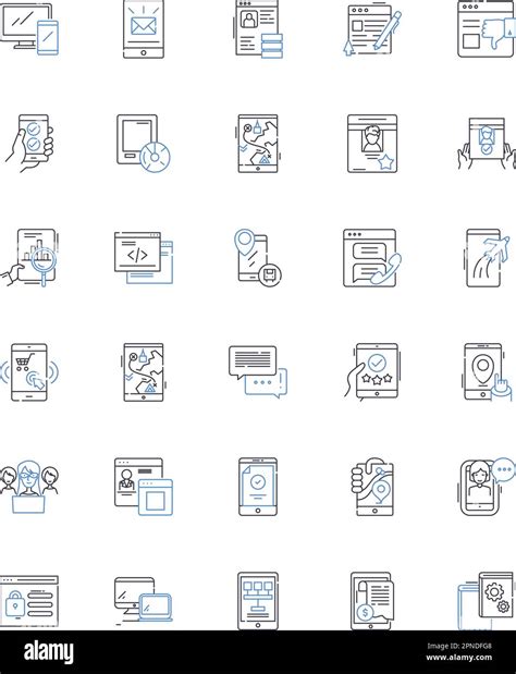 Wireless Line Icons Collection Bluetooth Wifi Cellular Signal Antenna Router Nerk Vector