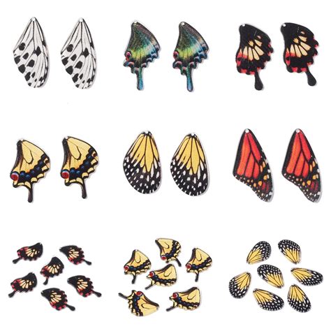 여성용 다채로운 아크릴 나비 날개 천사 날개 매력 펜던트 Diy 수제 귀걸이 목걸이 보석 만들기 찾기 20 개 Aliexpress