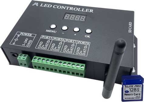 Amazon Com TOPXCDZ H SA H SB Ports DMX Artnet To SPI LED Pixel Controller With SD Card