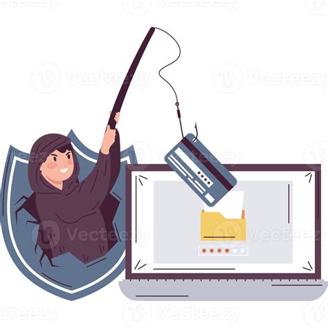Hacker Fishing Credit Card Character PNG Hacker Fishing Credit Card Character PNG