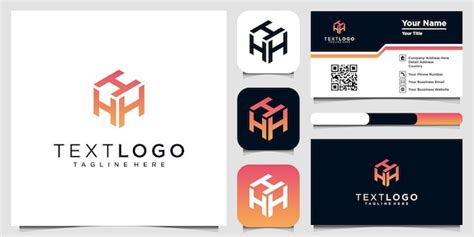 추상 초기 편지 H 로고 디자인 서식 파일 및 명함 프리미엄 벡터