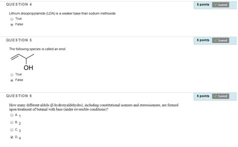 Solved Question 4 5 Points Saved Lithium Diisopropylamide
