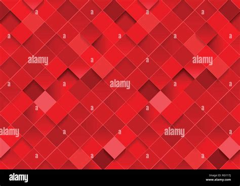 Bright Red Geometric Squares Mosaic Abstract Tech Background Vector