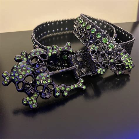 Y2k Skull Bb Belt Bb Simon Belt Size 32 38 Inches Depop