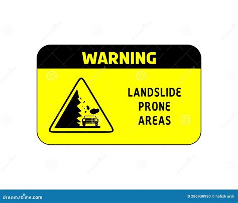 Warning Landslide Prone Area Sign Vector Stock Vector Illustration Of Fall Orange 286930930
