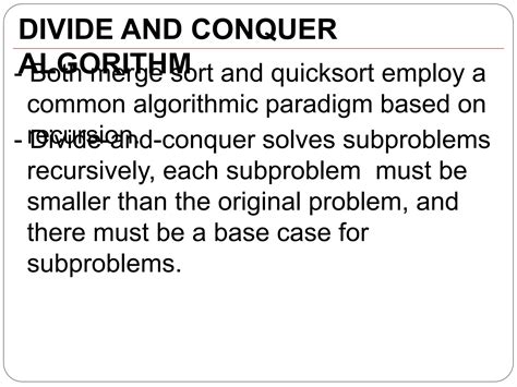 Data Structure And Algorithm Divide And Conquer Pptx