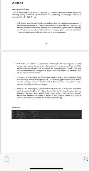 question2 mortegse qualification nejectice will
