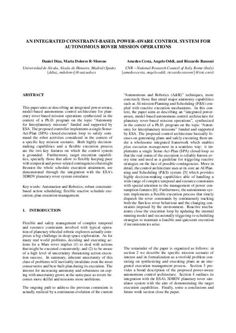 Pdf An Integrated Constraint Based Power Aware Control System For