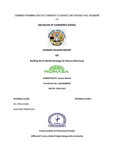 Summer Training Report Hons Ggsipu Pdf Survey Methodology