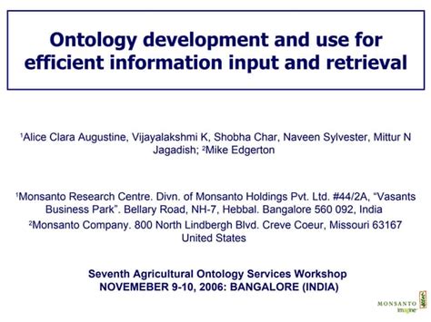 Ontology Development And Use For Efficient Information Input And