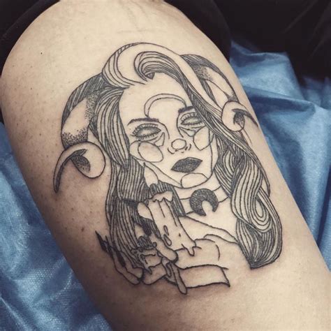 Evil Girl Face Tattoo