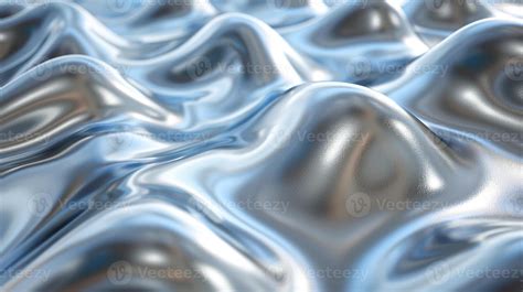 A Close Up Of Smooth Flowing Silver Waves With A Reflective Surface Creating A Dynamic And