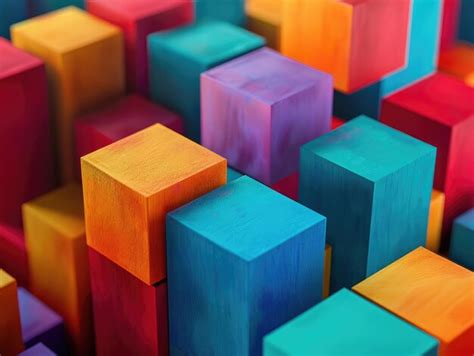 Colorful Building Blocks Premium Ai Generated Image