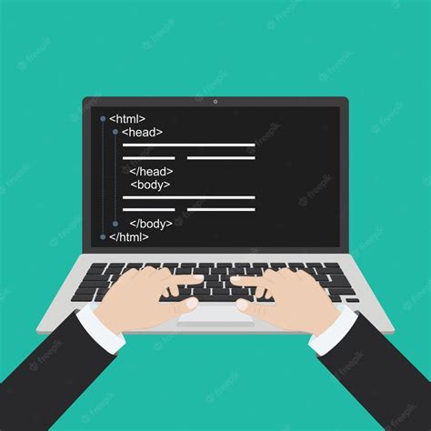 Premium Vector Programming Web Development Concept Code On The Screen