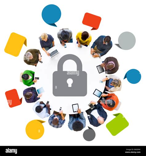Group Of People With Network Security Concept Stock Photo Alamy