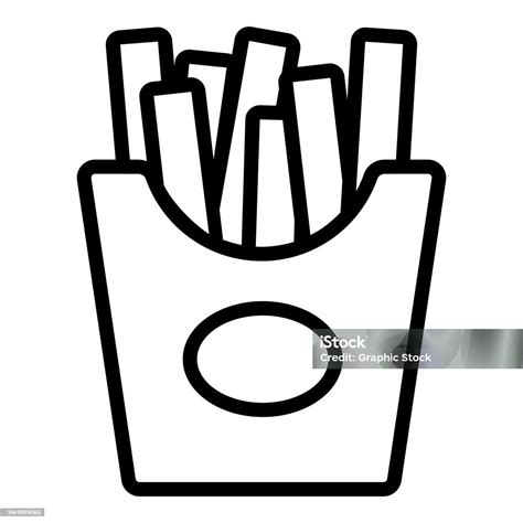 감자 튀김 벡터 선 아이콘입니다 간단한 크리에이 티브 벡터 선 아이콘 즉석식에 대한 스톡 벡터 아트 및 기타 이미지 즉석식 감자 요리 건강에 좋지 않은 음식 Istock