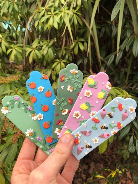 Polymer Clay Bookmark Manualidades Con Arcilla Manualidades Con