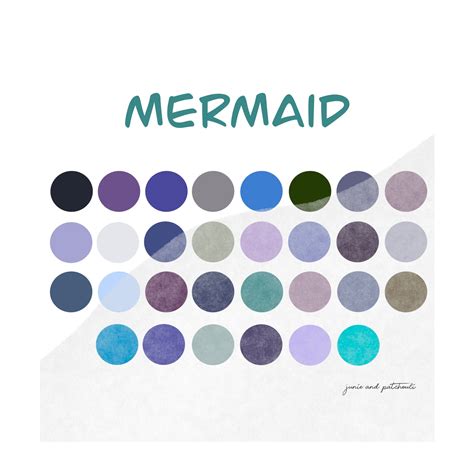 Mermaid Color Palette Procreate Palette 30 Color Swatches Etsy