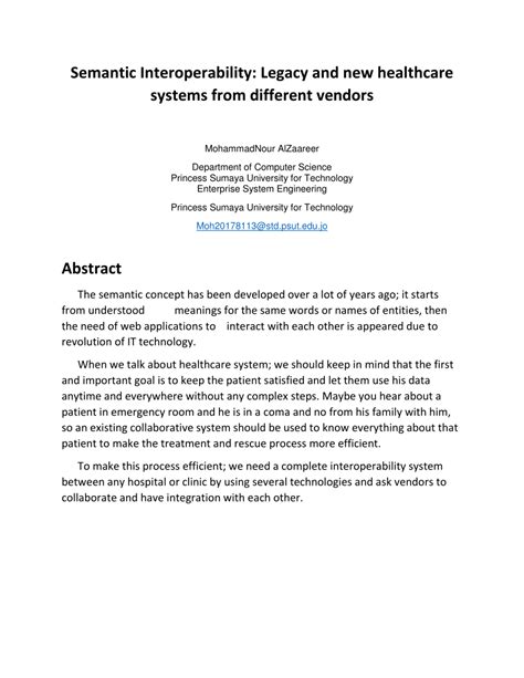 Pdf Semantic Interoperability Legacy And New Healthcare Systems From