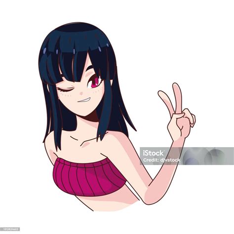 Beautiful Girl Manga Stock Illustration Download Image Now Adult