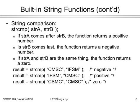 CMSC 104 Version 8 061L25Strings Ppt Strings Topics String Libraries