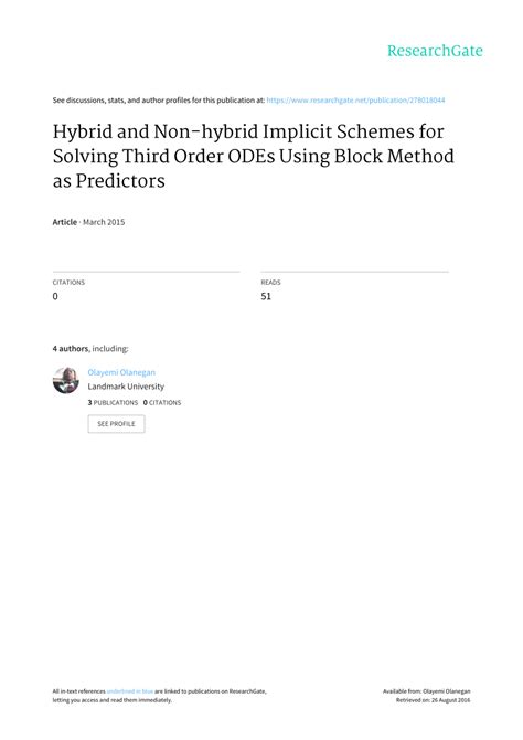 pdf hybrid and non hybrid implicit schemes for solving third order