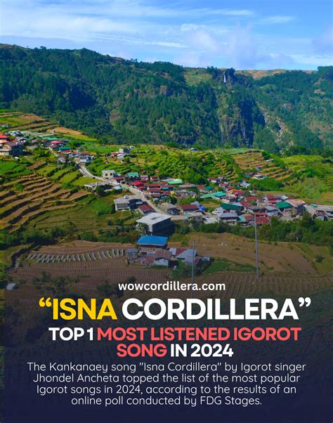 Wow Isna Cordillera Top The List Of The Most Listened Igorot Song