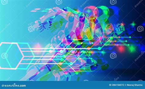 Ai Artificial Intelligence Concept Abstract Wireframe Digital Human Stock Illustration