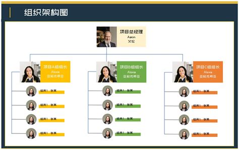 公司项目组织架构图excel模板 完美办公