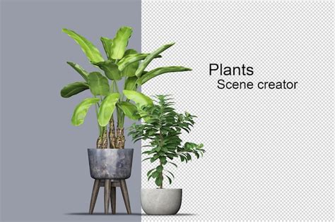 Premium PSD Wide Variety Of Trees And Shrubs Rendering