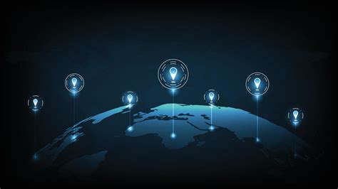 Concept Image Of GPS Positioning System In The Global Image Pin GPS On World Map Vector