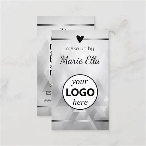 Elegant Triangle Pattern Heart Photo Qr Code Logo Business Card Zazzle