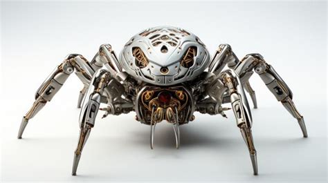 Premium Ai Image A Small Robot Spider On A White Background