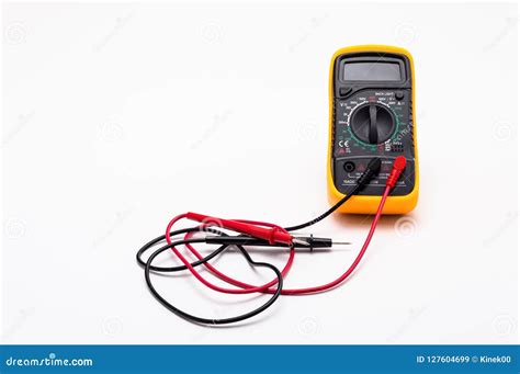 Electric Multimeter With Red And Black Probe Display Turned Off