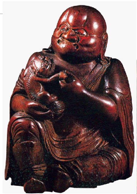 竹雕笑狮罗汉坐像 佛像