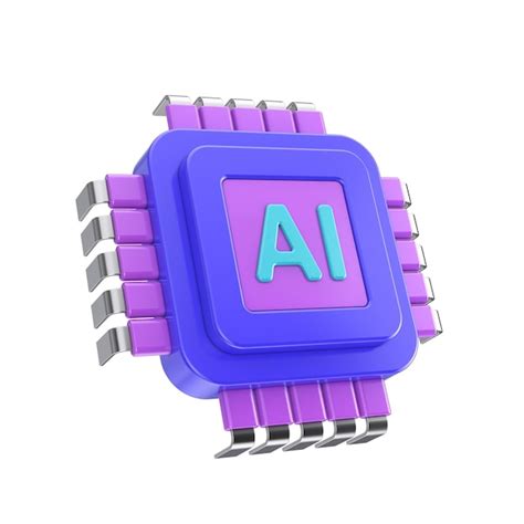 Premium Photo Cartoon Ai Powered Microchip Cpu Processor Web Icon 3d