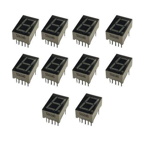 10 Pieces Digital Tube 0 56 Inch 1 Bit Common Cathode 10 Common Cathode 10 Pin Red Led Display 7