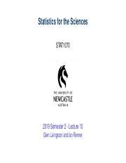Lecture10 Pdf Statistics For The Sciences STAT1070 2019 Semester 2