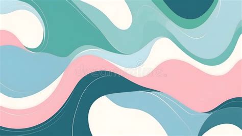 An Abstract Pattern With Wavy Lines In Pastel Colors Creating A Soothing And Gentle Visual