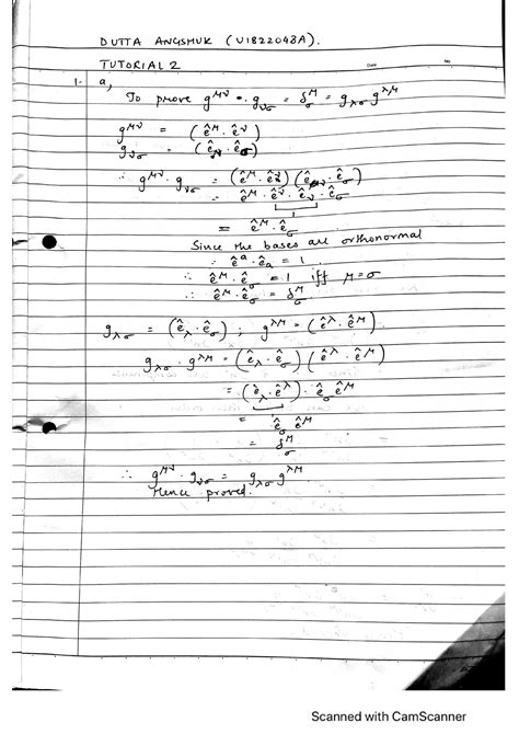 Tutorial 2 Regarding Einsteins Equations Of General Relativity Ph3403