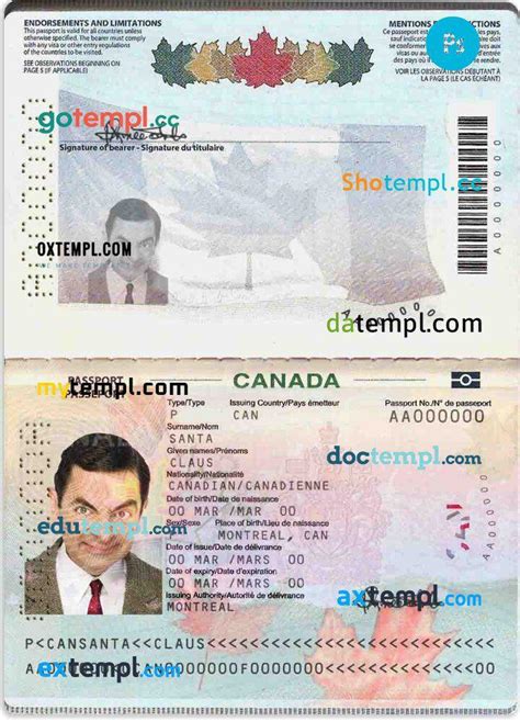 Canada Passport Template In Psd Format Fully Editable 2010 Present By Doctemplpass Issuu