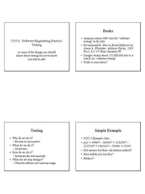 books co531 software engineering practice testing pdf unit