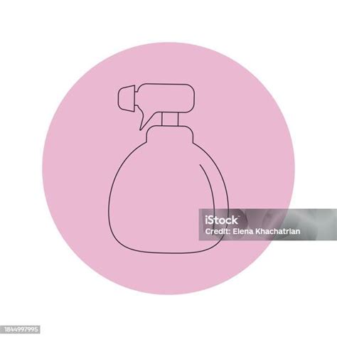 흰색 배경에 분홍색 원에 있는 스프레이 병의 벡터 아이콘입니다 가사 집안일에 대한 스톡 벡터 아트 및 기타 이미지 가사 집안일 가정 생활 깨끗한 Istock
