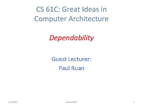 Cs 61 C Great Ideas In Computer Architecture