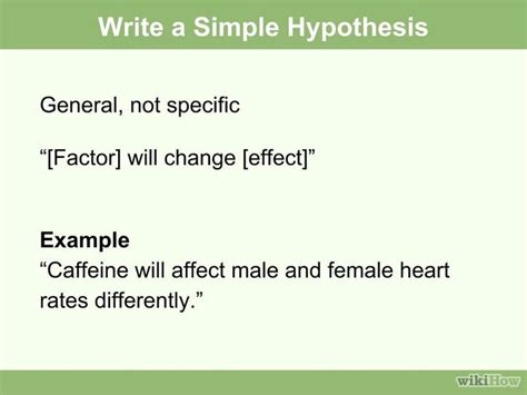 How To Write A Hypothesis Statement Science