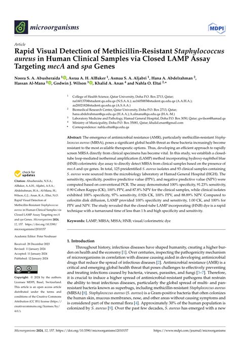 Pdf Citation Abusheraida N Microorganisms Rapid Visual Detection Of Methicillin Resistant